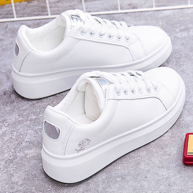 New Spring Autumn Real Super Slim Small White Shoes Fashion Embroidered ...