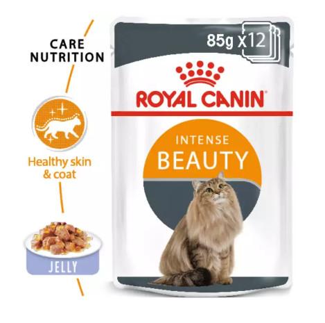 Royal Canin Intense Beauty Pouch Jelly 85 กรัม อาหารแมวโต บำรุงขนและ ...