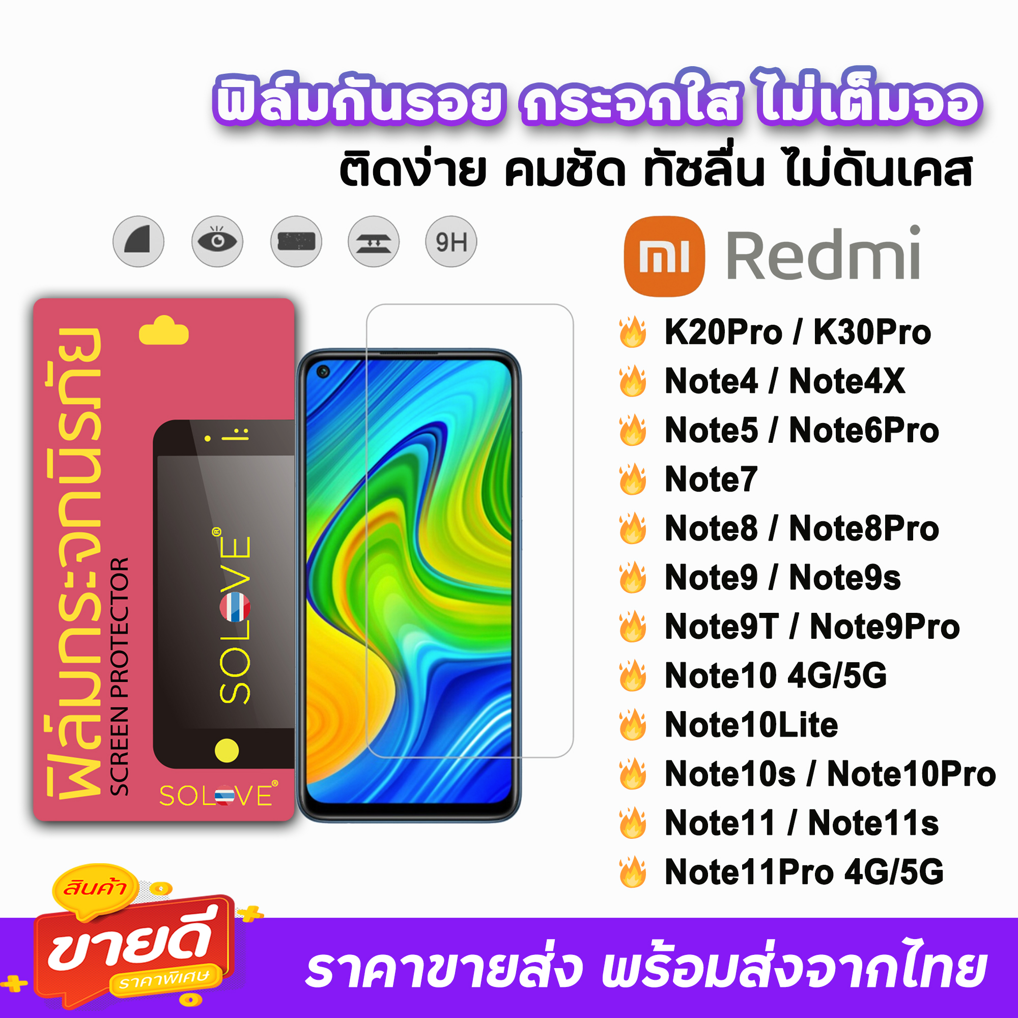 ฟิล์มกระจก เลนส์กล้อง XiaoMi / Redmi Redmi10 Redmi10C Redmi10A K30Pro Note8 Pro Note9 Note9T ...