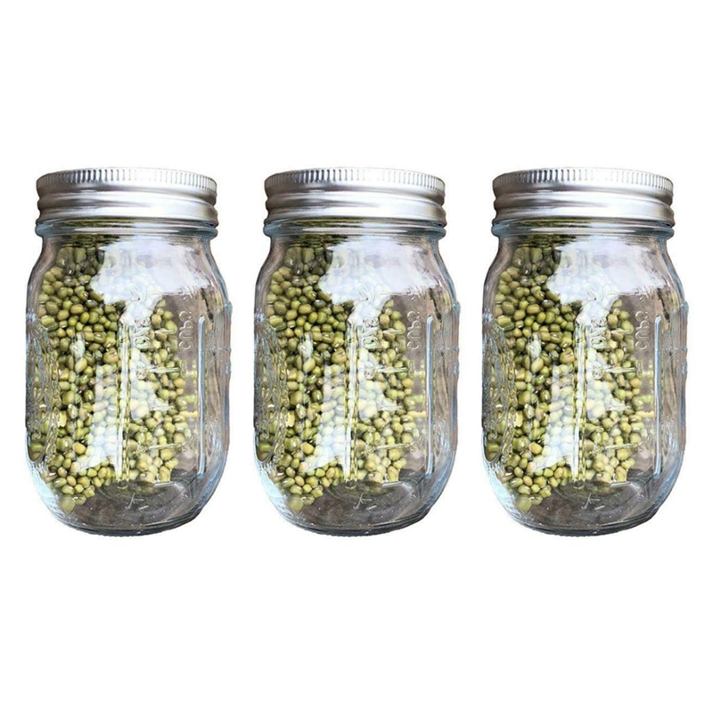【Ready Stock&COD】3X Sprouting Jar with Stainless Steel Screen Lid Wide ...
