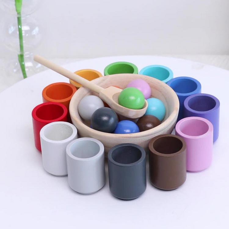 Wooden Sorting Toys Ball Color Learning Toys Color Matching/Sorting ...
