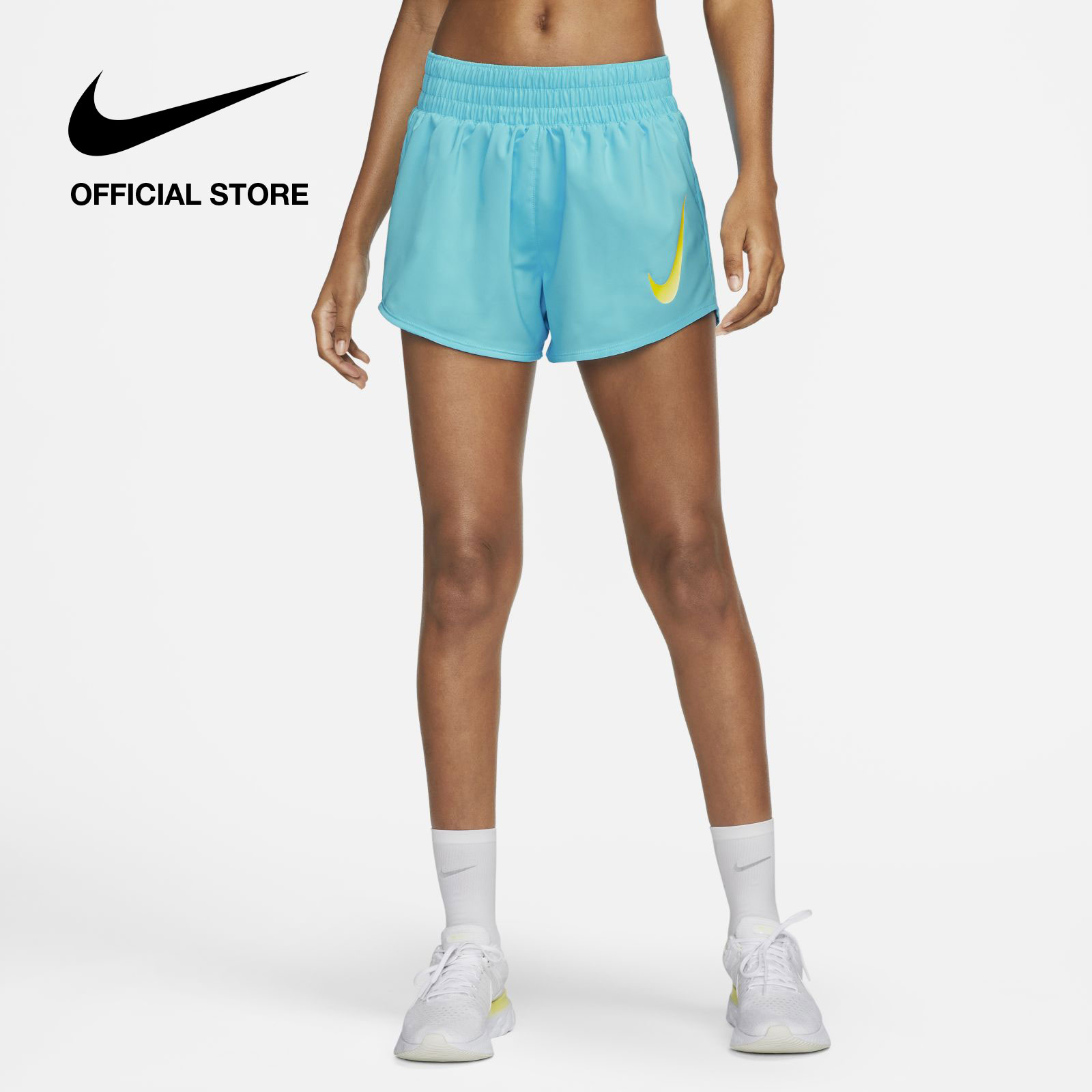 Nike Womens Swoosh Short Veneer Shorts - Baltic Blue - Nike - ThaiPick