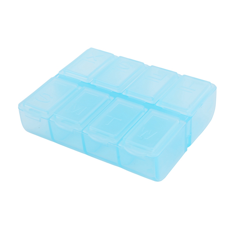 Plastic Rectangle 8 Compartments 7 Days Medicine Pill Box - esfhbftgjm ...