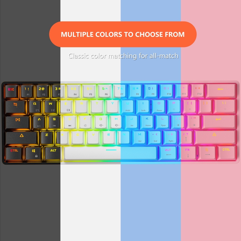 LEAVEN K28 Mechanical Keyboard wireless Gaming Keyboard 60 RGB Dual ...
