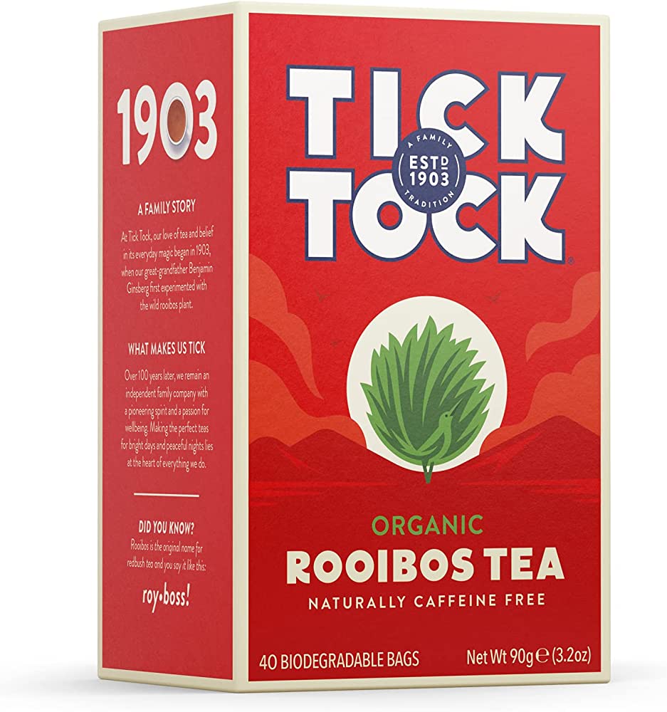 Tick Tock Organic Rooibos Tea ติ๊กต๊อก ออร์แกนิค ชารอยบอส 90g. | Lazada ...