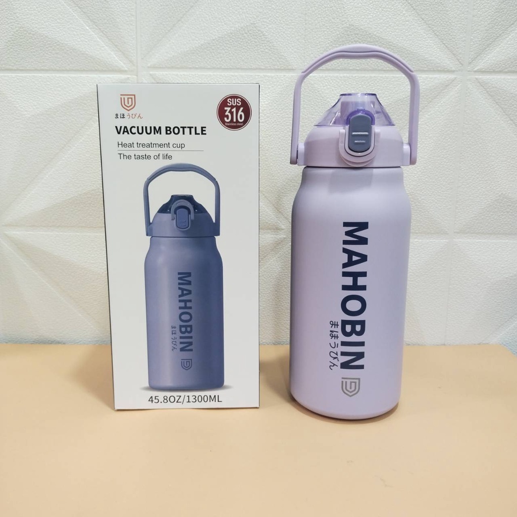 Mahobin แก้วเก็บความเย็น กระบอกน้ำเก็บความเย็น ขวดน้ำสูญญากาศ กระติกน้ำพกพา ขนาด 1300/1700ML (V3 ...