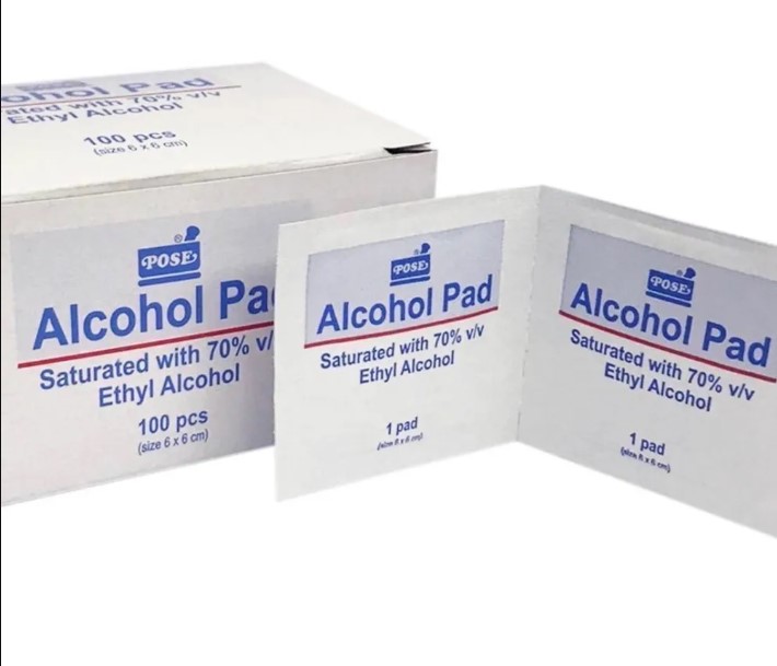 POSE Alcohol Pad Saturated with 70 Ethyl Alcohol (75924) แผ่นผ้าชุบ ...