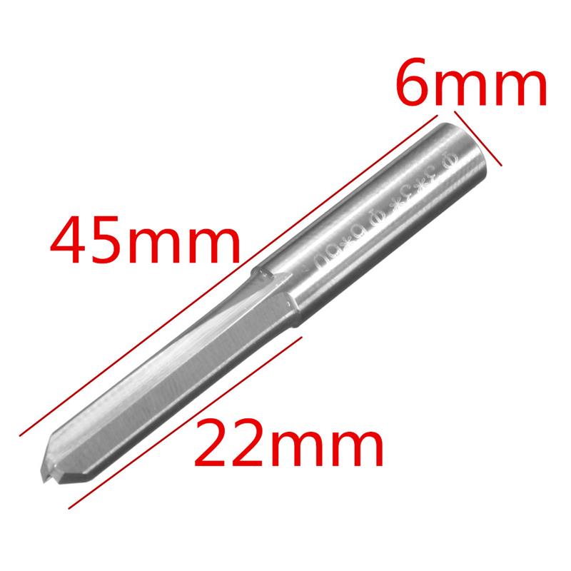 5Pcs 6Mm 22Mm Double Edged Straight Router Bits Straight End Mill ...