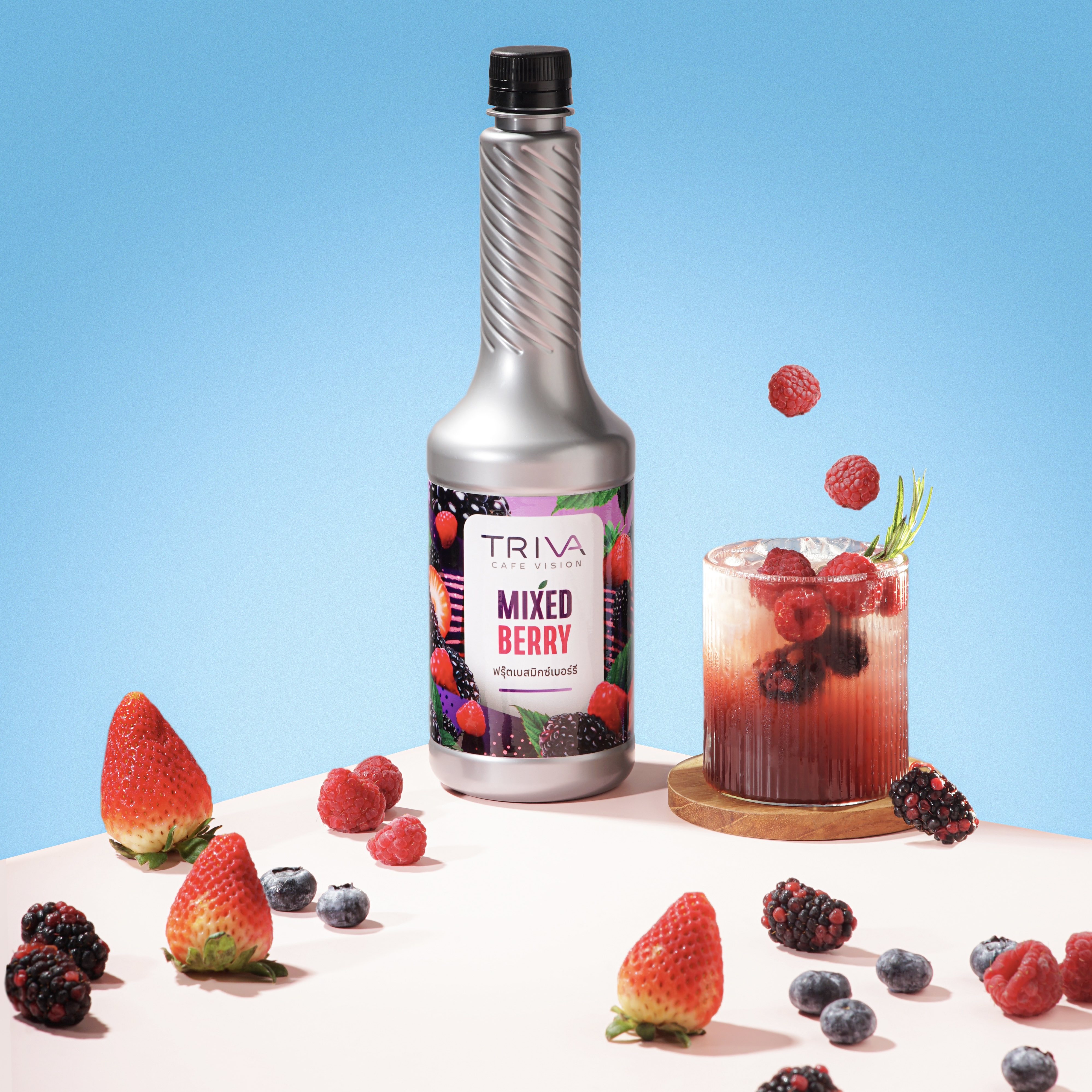 Triva Syrup Fruit Based Mixed Berries มิกซ์เบอร์รี (ผลิตภัณฑ์สมูทตี้และ ...