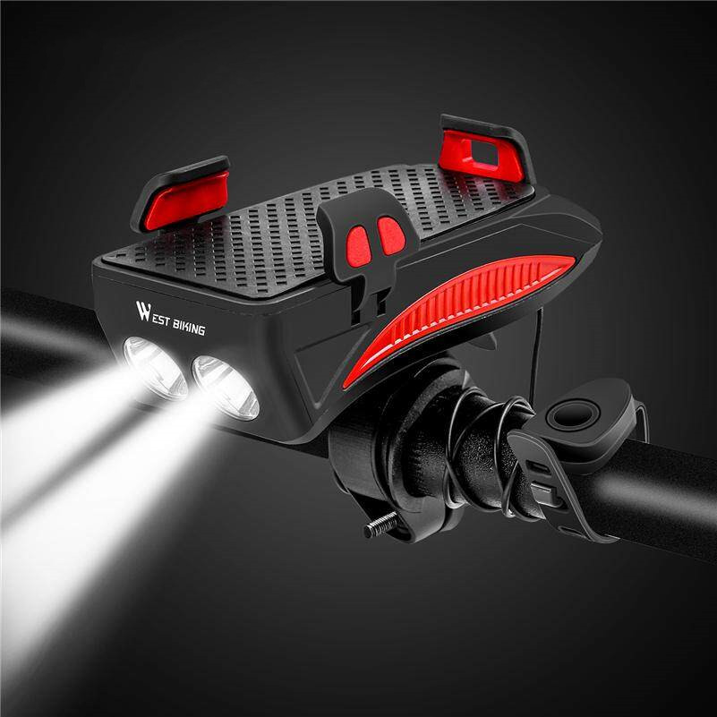 4 in 1 ไฟฉายจักรยานจักรยาน Horn ปลุก Bell จักรยานที่ใส่โทรศัพท์ใน ...