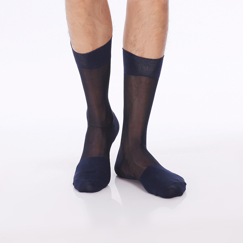 5 Pairs Summer Business Man Long Socks Nylon Vintage Thin Breathable ...