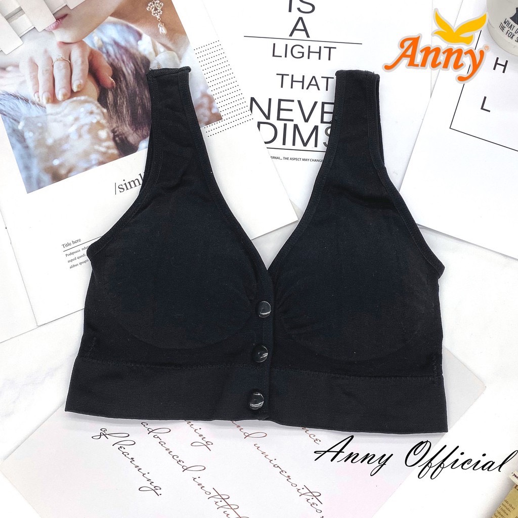 ชุดชั้นใน เสื้อใน Anny E03/E02 บรา กระดุมหน้าทรงเสื้อกล้าม ฟองน้ำเสริมถอดได้ ไร้โครงเนื้อผ้านุ่ม ...