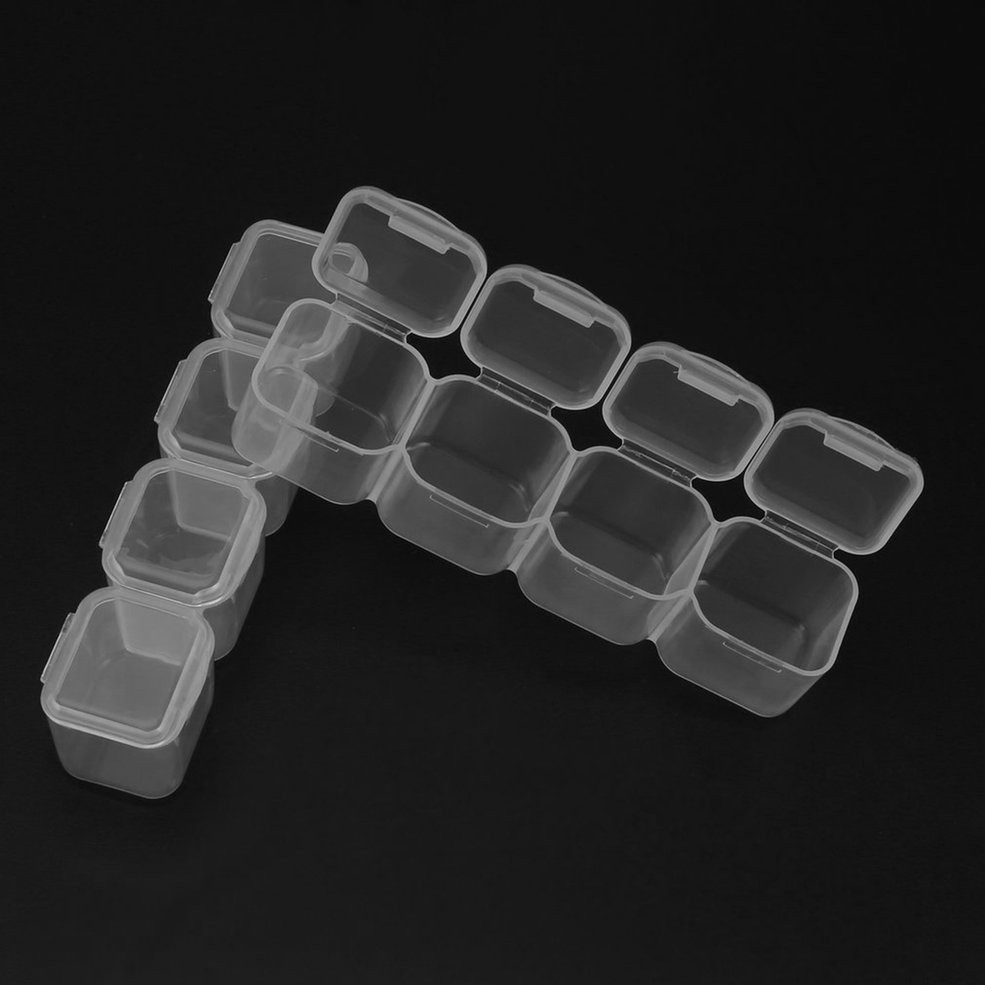 Out of the box Transparent 28 Slots Jewelry Storage Box Case Nail Art ...