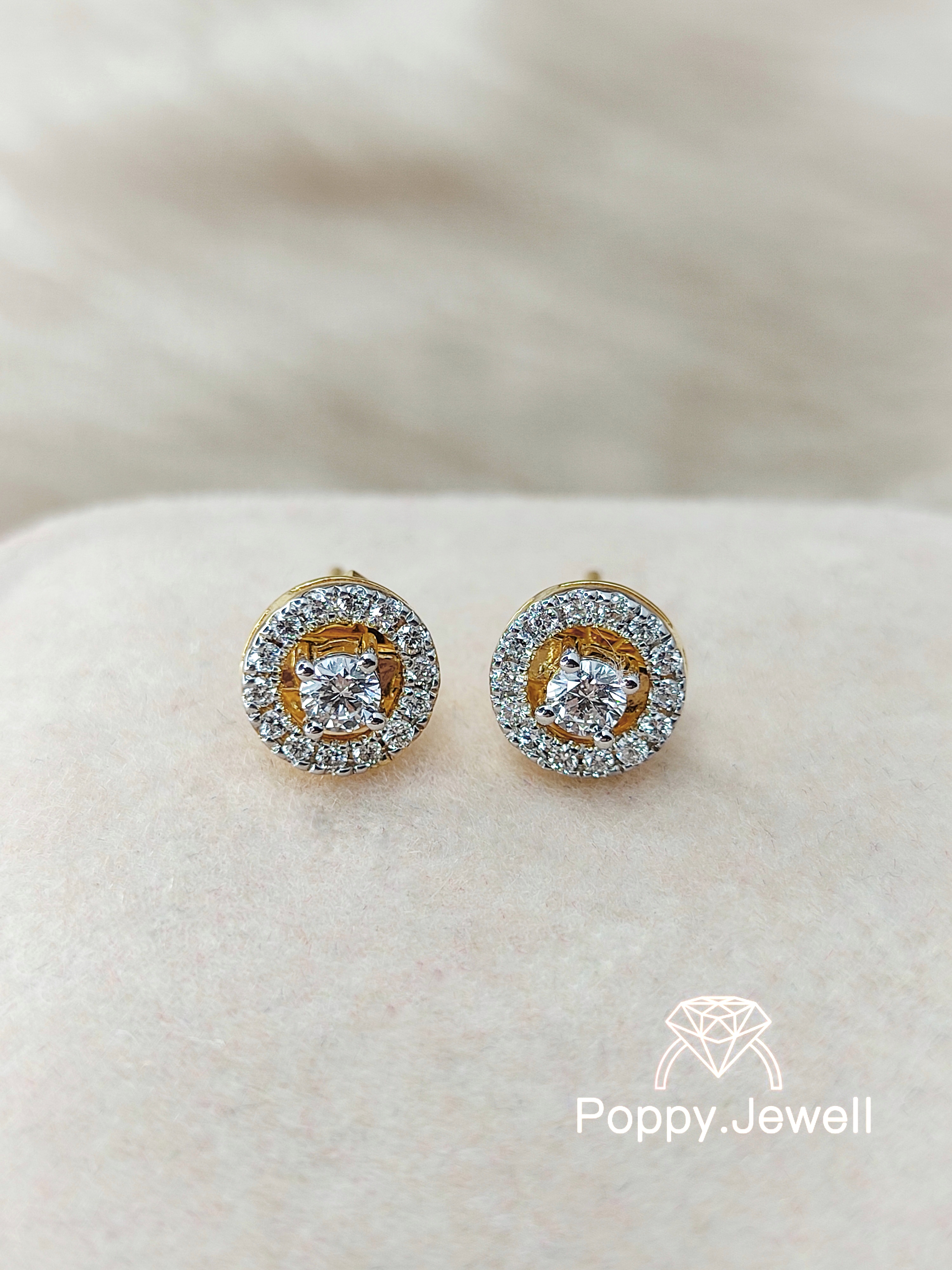 ต่างหูเพชรแท้ ทองแท้ รุ่น Planetary Ring - poppy.jewell - ThaiPick