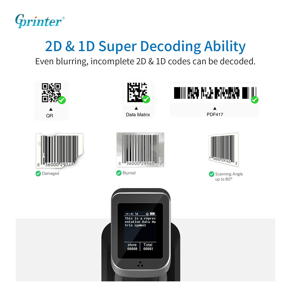 Gprinter เครื่องสแกน iTCAN เครื่องอ่านบาร์โค้ด ตัวอ่านบาร์โค้ด 1D ...