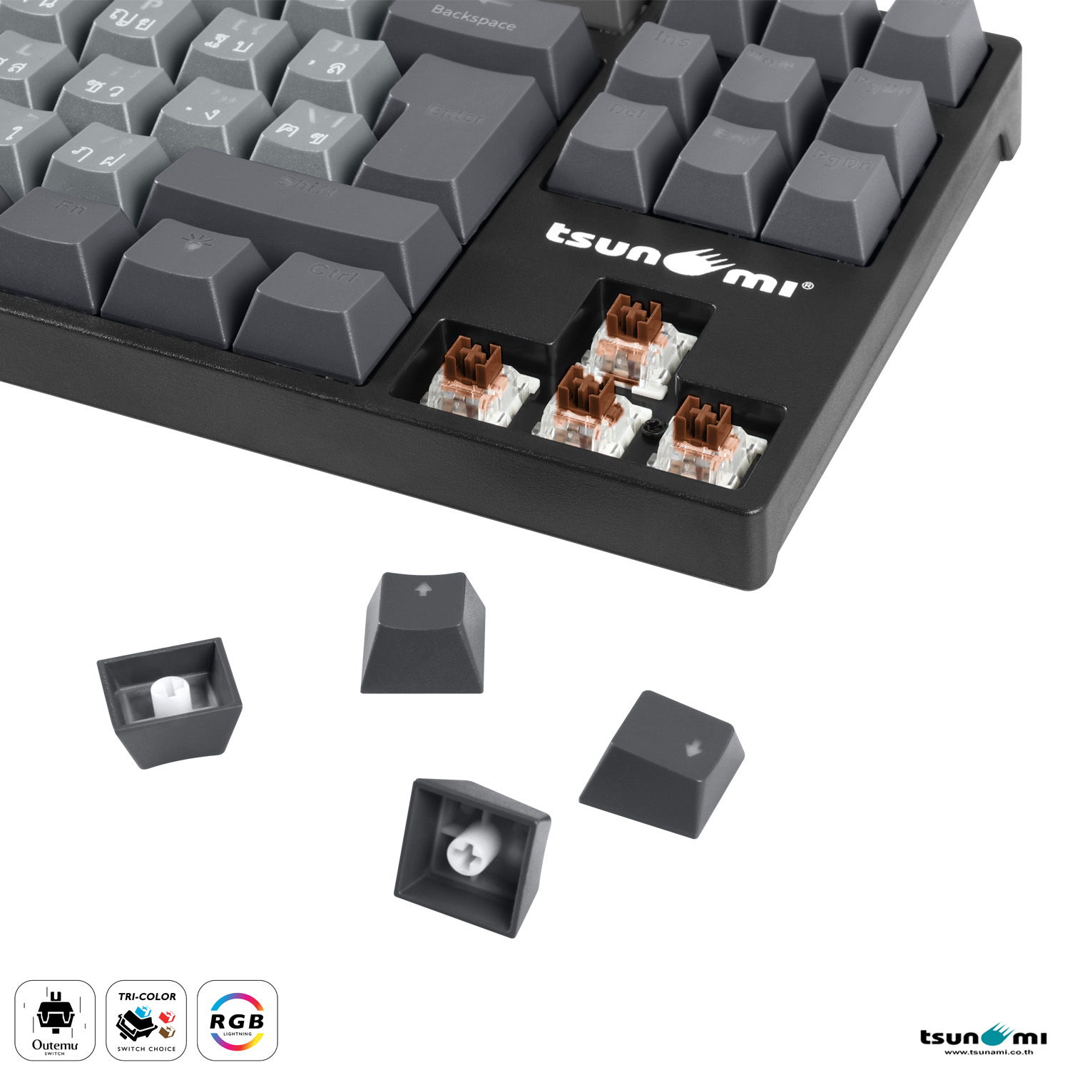 Tsunami Outemu MK-04 Youth Palette 87Keys TKL Mechanical Gaming ...