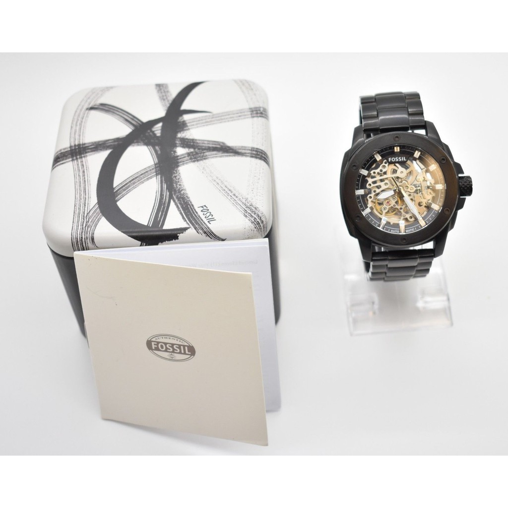 FOSSIL ME3080 Modern Machine Automatic Skeleton Dial Men's Watch ...
