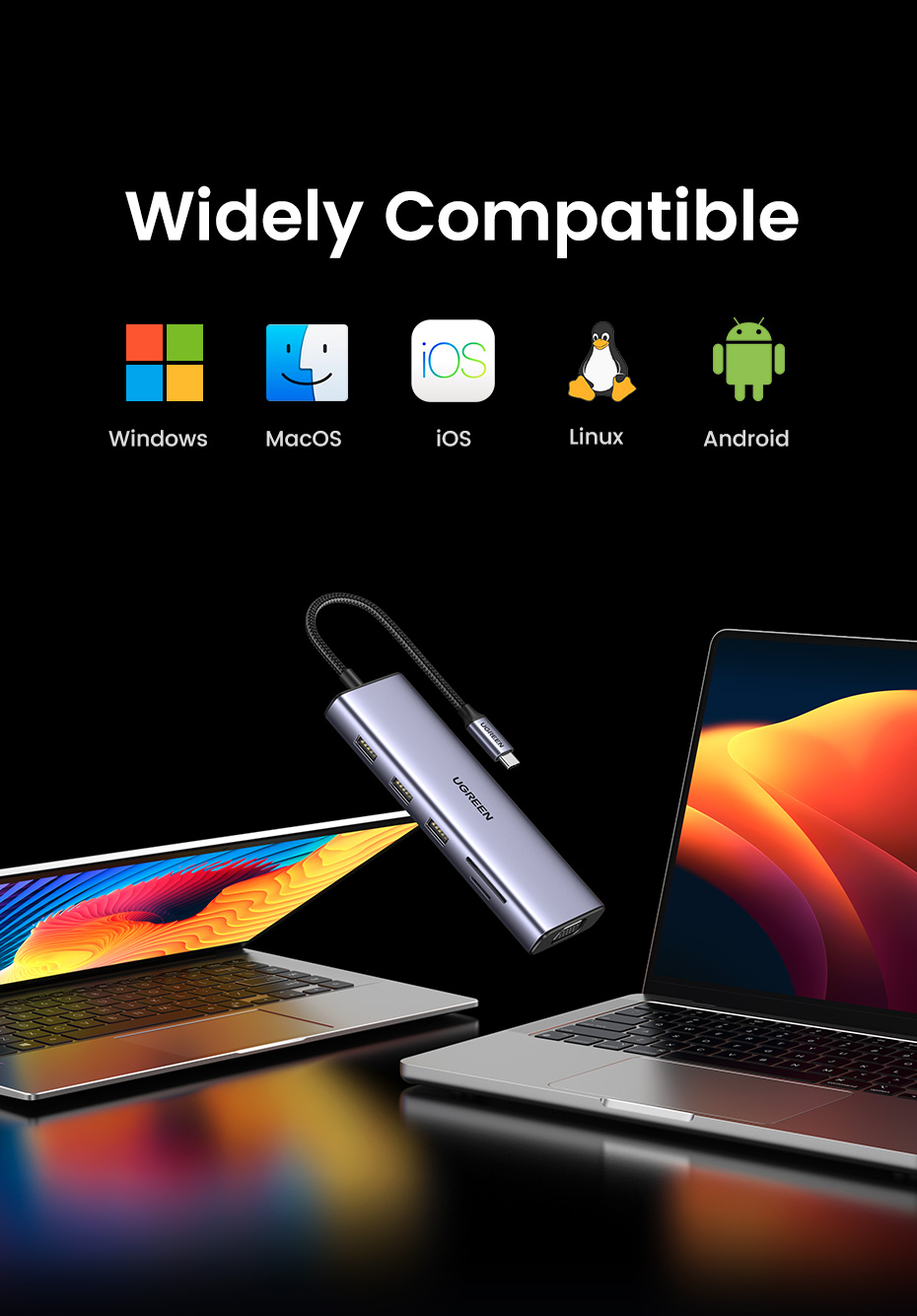 UGREEN HUB 10in1 Adapter Type C รองรับ 4K60Hz USB3.0x3 Port PD100W RJ45 ...