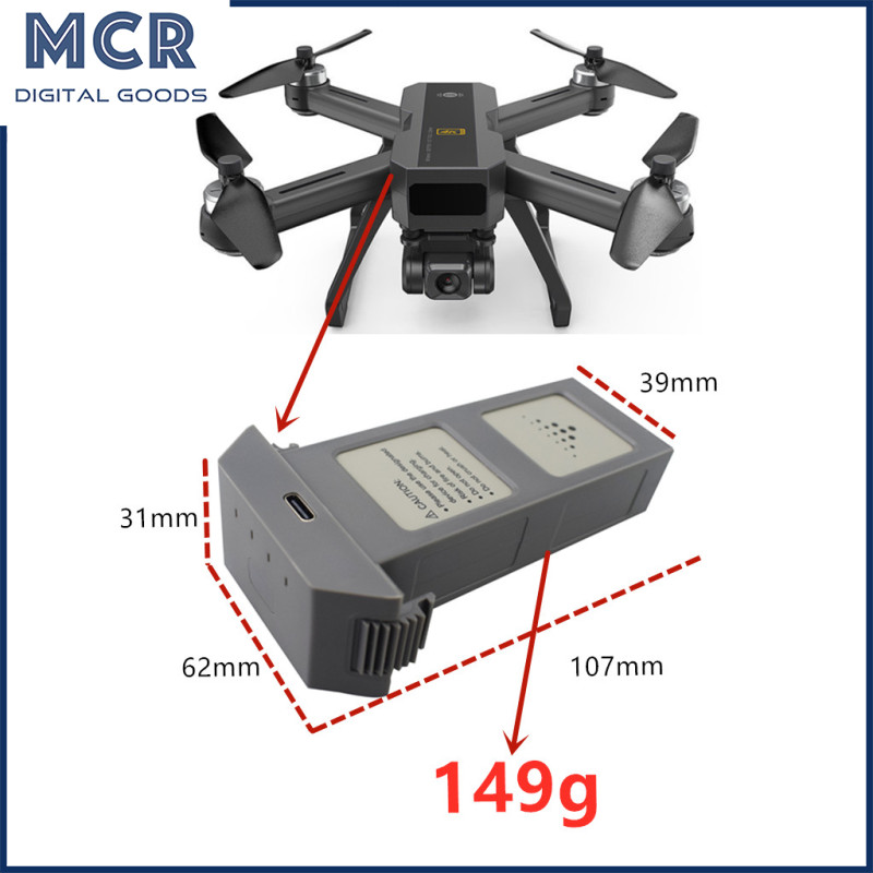 MCR Drones แบตเตอรี่7.6V 3400MAh แบตเตอรี่ลิเธียมสำหรับ D15 MJX B20 Bugs20 EIS อะไหล่สำหรับโดรน ...