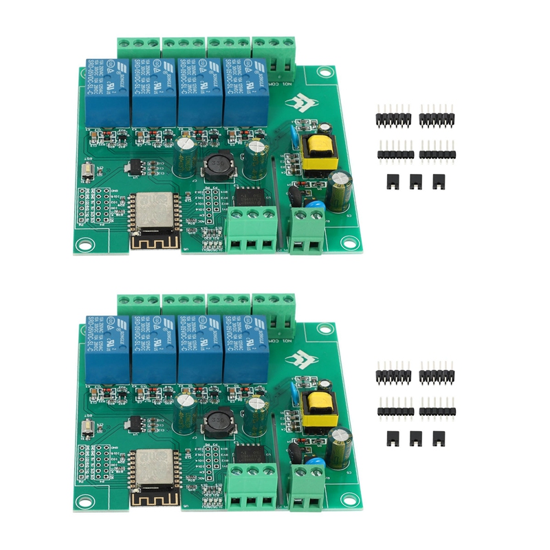 2X ESP8266 Wireless WIFI 4 Channel Relay Module ESP-12F Wifi ...