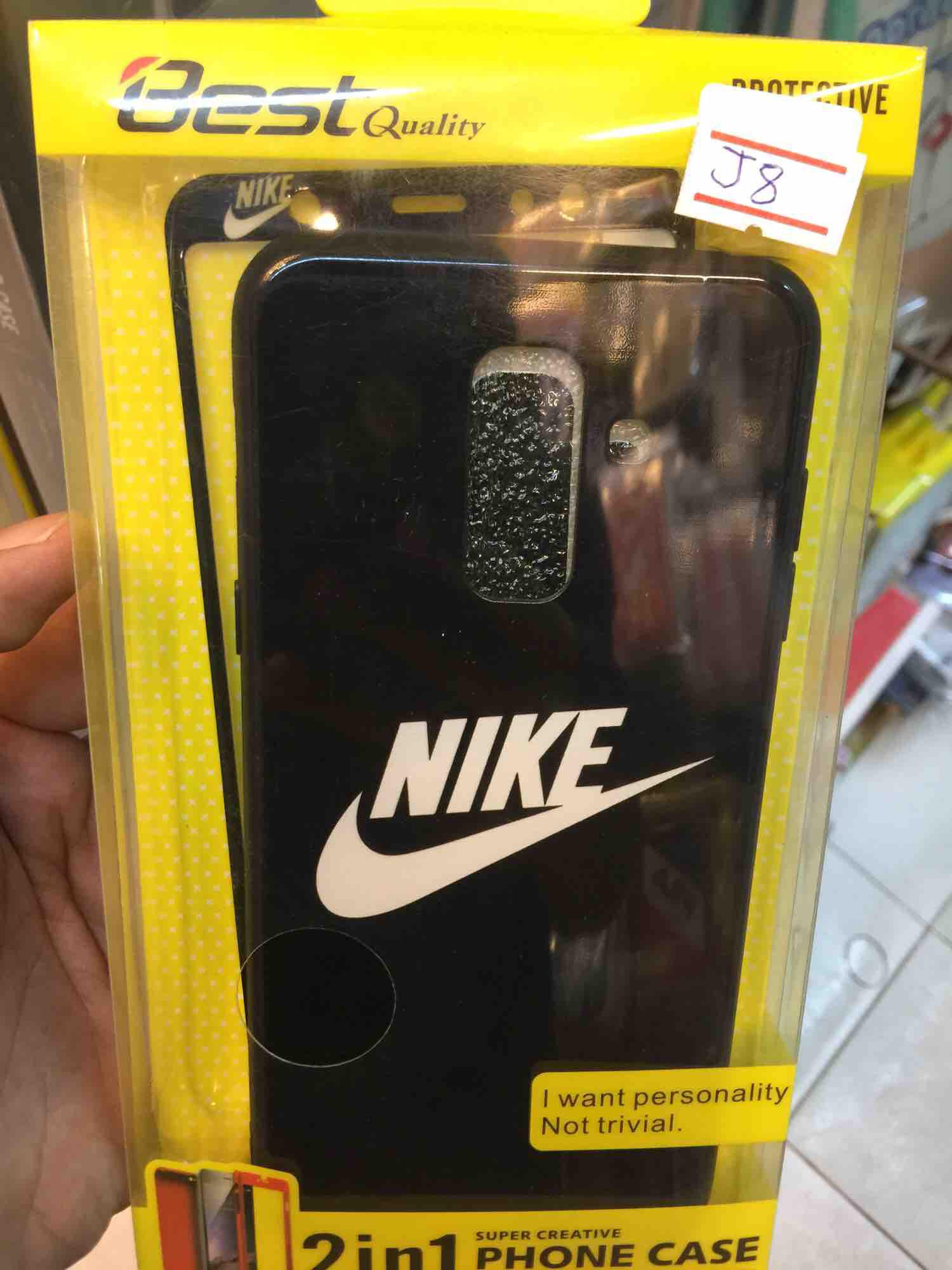 เคส Samsung J8,A6plus ประกบหน้าหลังลาย ไนกี้(Nike)พร้อมฟิล์มกระจกกันแตก ...