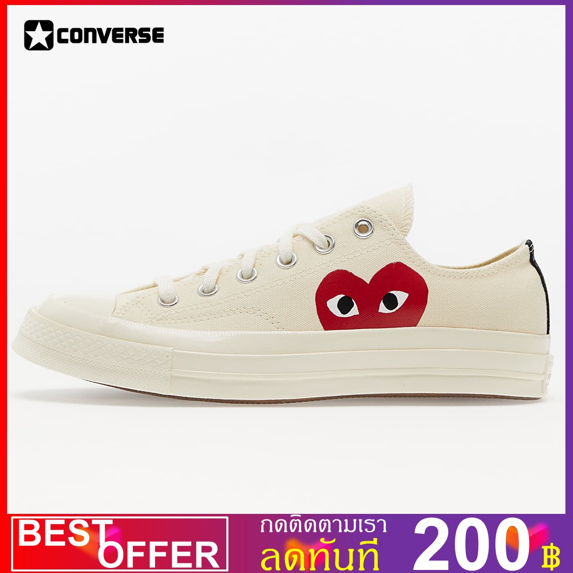 [[ ลิขสิทธิ์แท้ ]] Converse X Comme des Garçons Chuck 70 Play Low Top ...