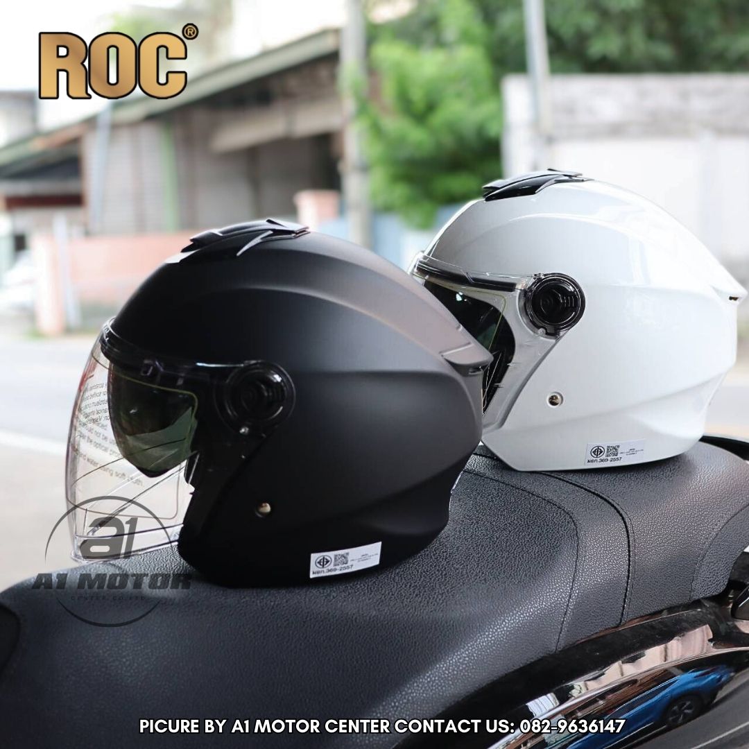หมวกกันน็อค ROC Helmet กระจก 2 ชั้น น้ำหนักเบา ผ่านมาตรฐานการผลิต มอก. ...