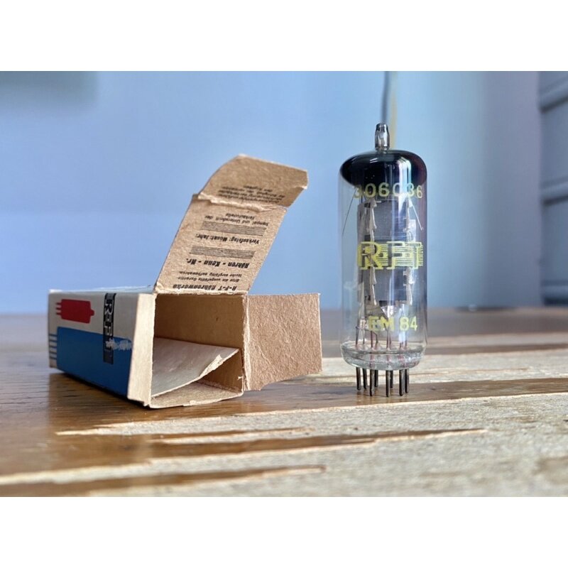 หลอดตาแมว EM84 RFT Magic Eye NOS Vacuum tube Valve PACK 1 ชิ้น Tube with triode amplifier ...