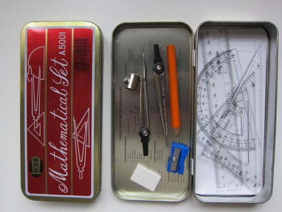 Mathematical Set ชุดเรขาคณิต กล่องเหล็ก #A5001 - OfficeAce - ThaiPick