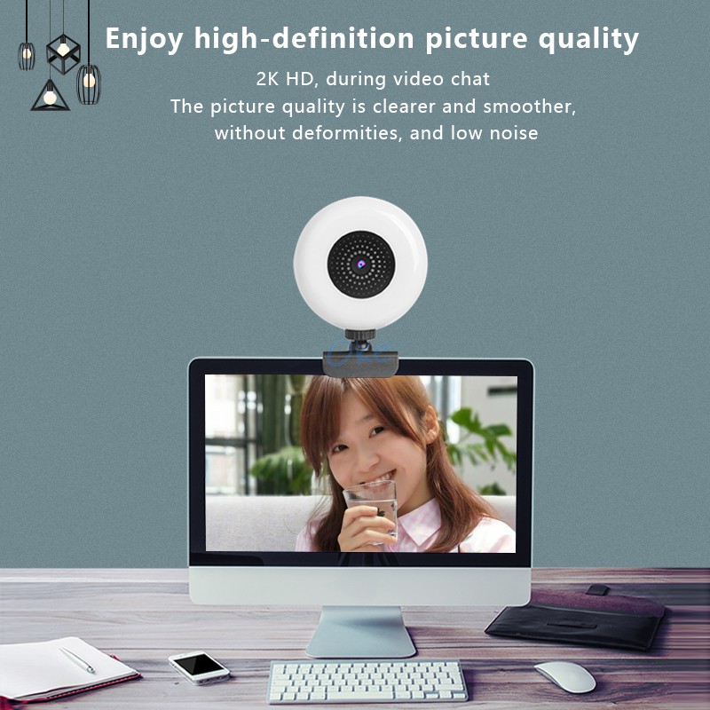 2K Webcam HD live Web Camera For Computer PC Laptop Video Meeting Class ...