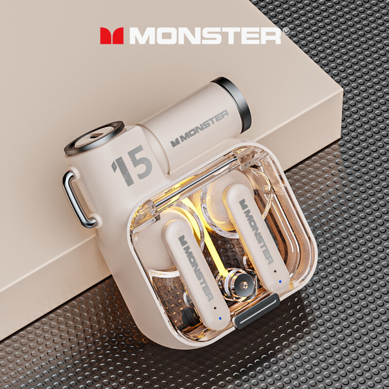 Monster XTK15 หูฟังบลูทูธไร้สาย HIFI Led เอฟเฟกต์แสง โปร่งใสอย่าง ...