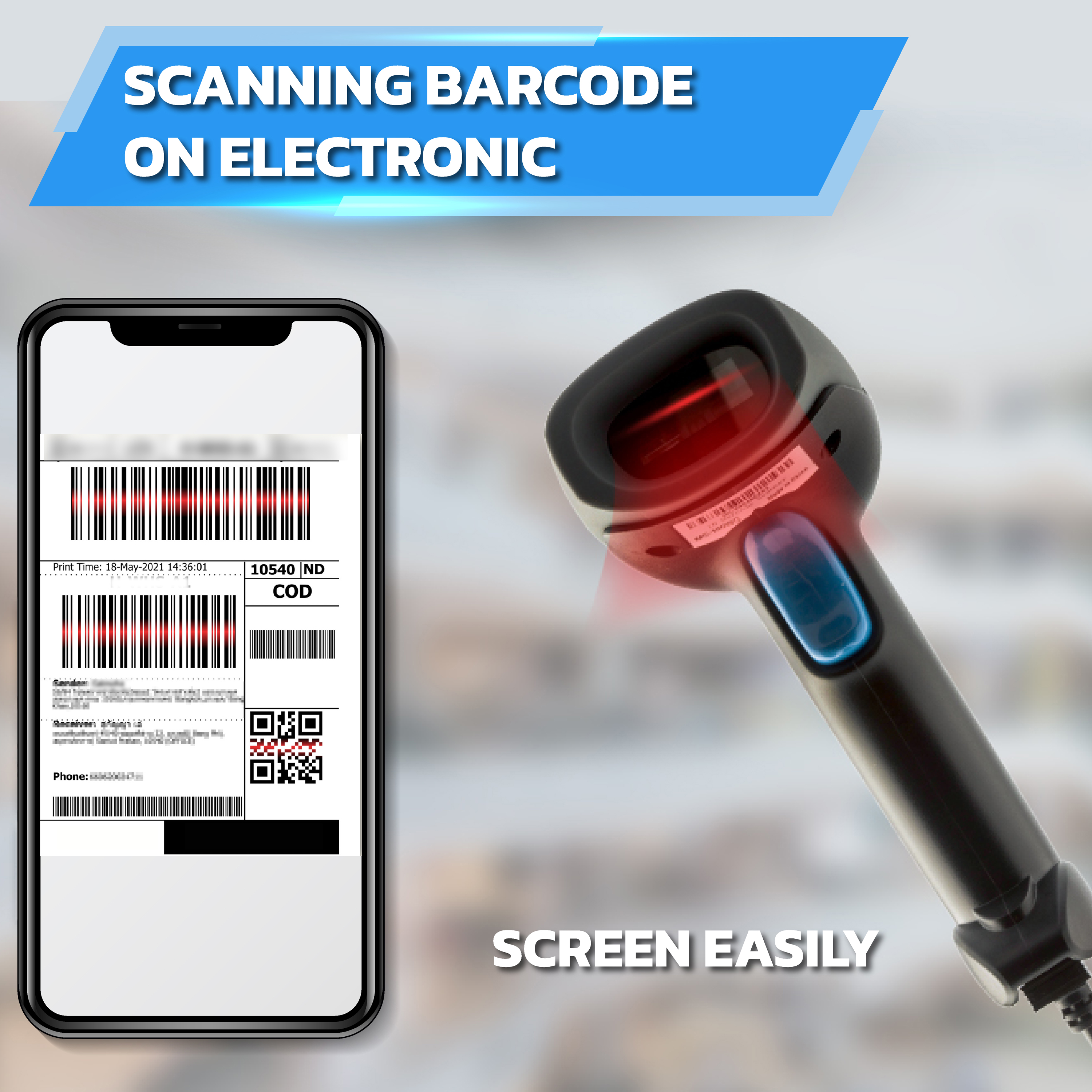 Gprinter iC-W2B เครื่องอ่านบาร์โค้ด 2D แบบไร้สาย Soonmark 2D Wireless ...