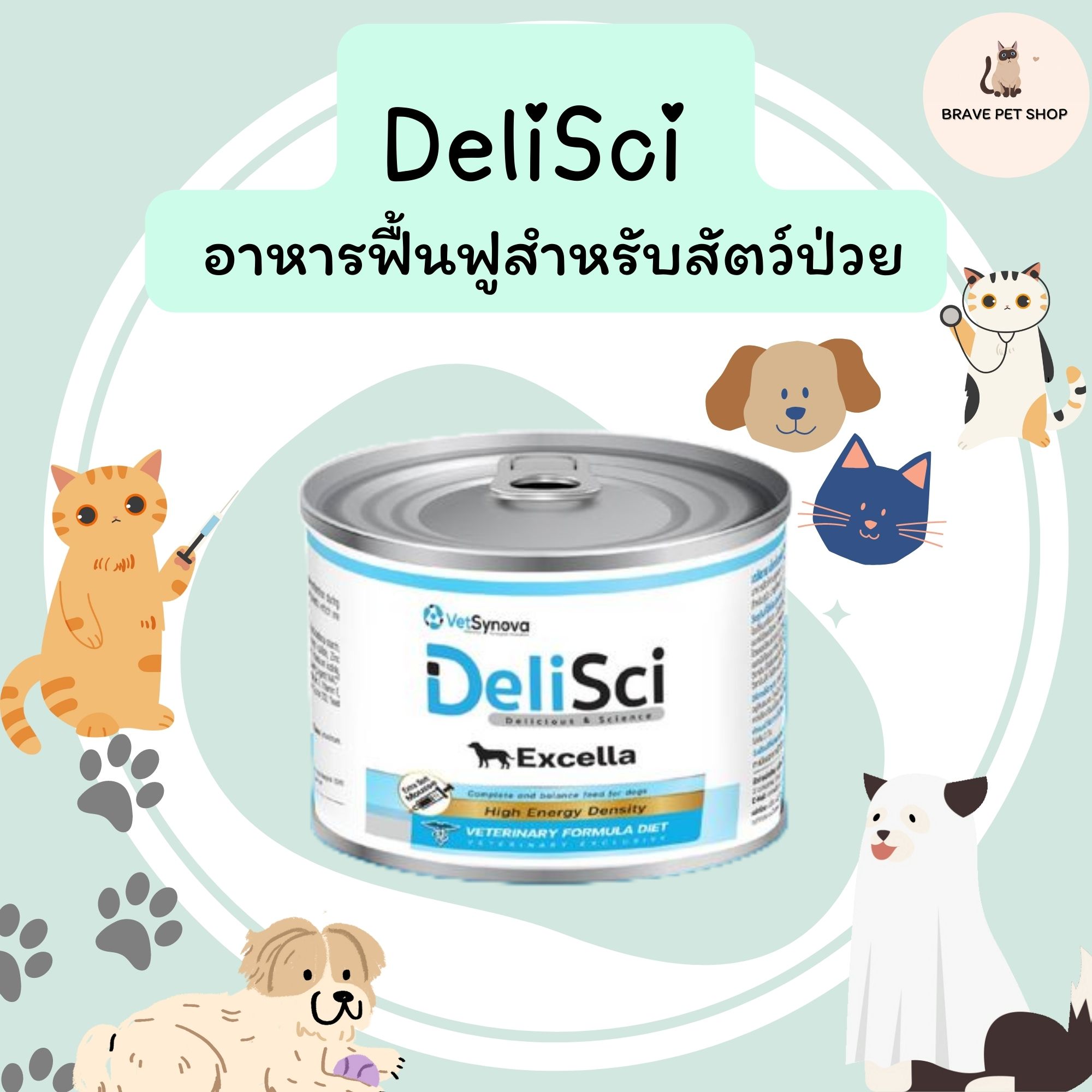 DeliSci Excella Excellent for recovery อาหารฟื้นฟูสําหรับสัตว์ป่วย ขาด ...