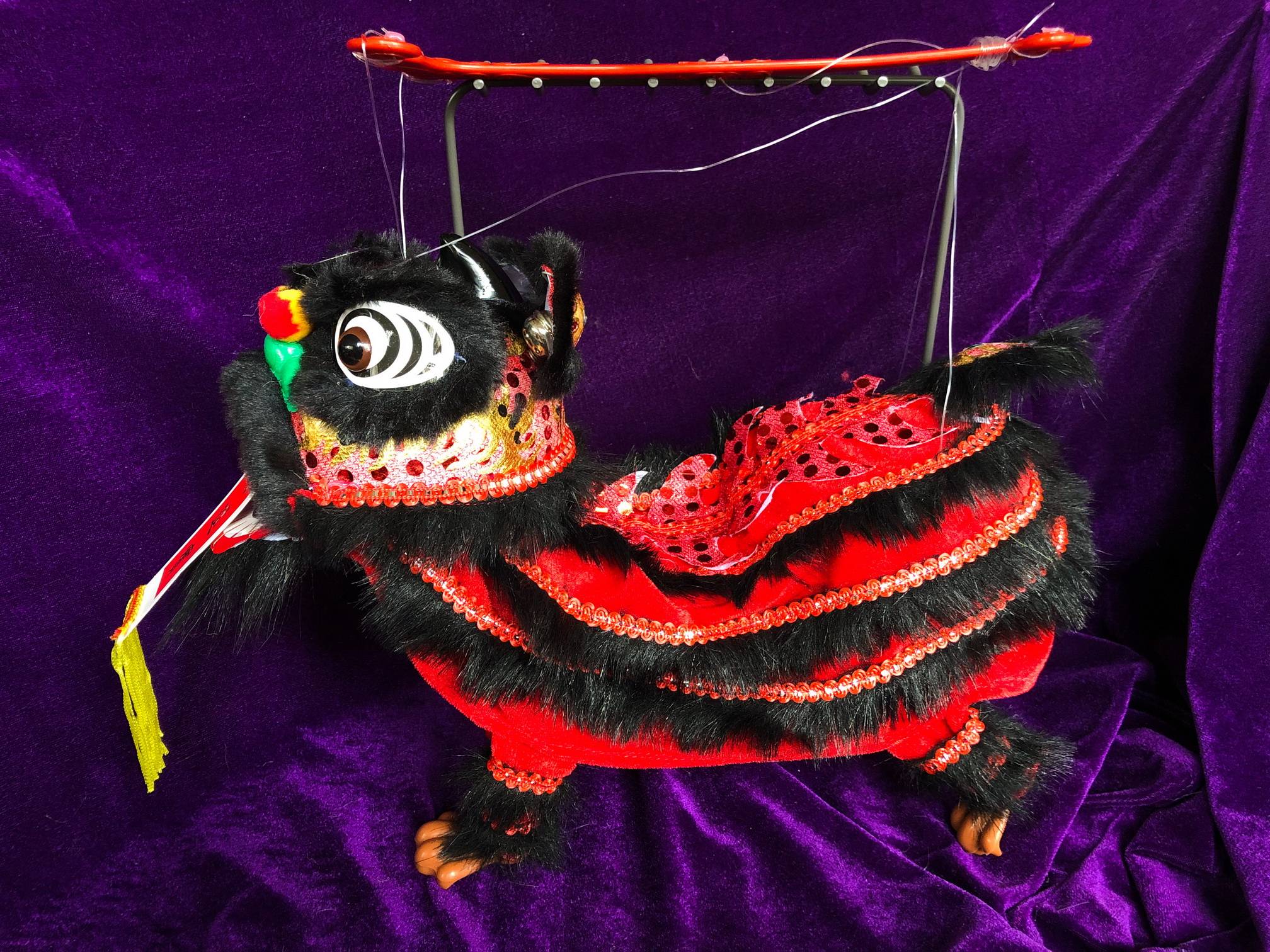 Marionette Lion Danceหุ่นกระบอกสิงโตhandmade cardboard lion dance head ...