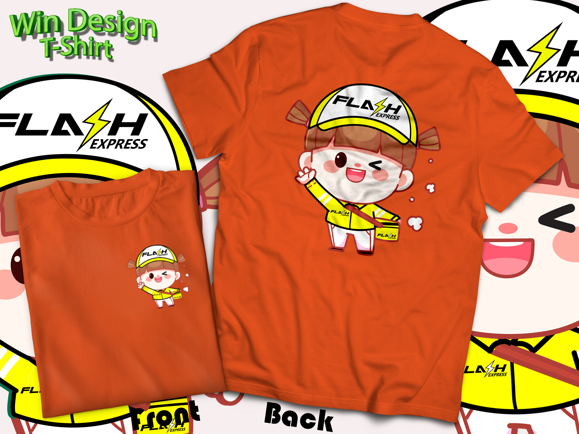 เสื้อFLASH EXPRESS CARTOON ผ้าคอตตอน100% ผ้าหนานุ่ม | Lazada.co.th