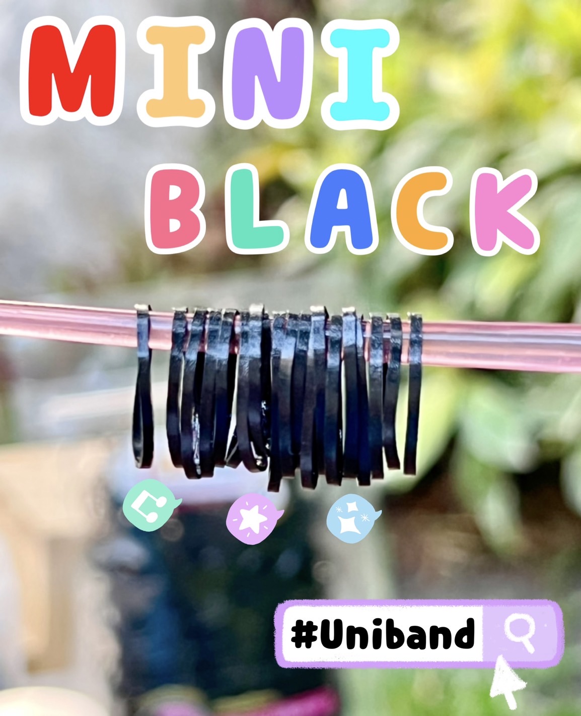 Uniband หนังยางรัดผม ไม่กินผม ไม่ดีดขาดง่าย TPU Mini Size Black ...