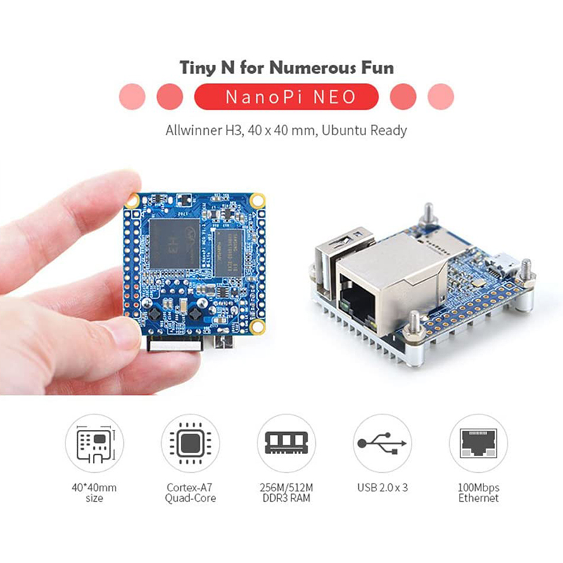 NanoPi NEO Open Source Allwinner H3 Development Board Super Raspberry Pie Quad-Core Cortex-A7 ...