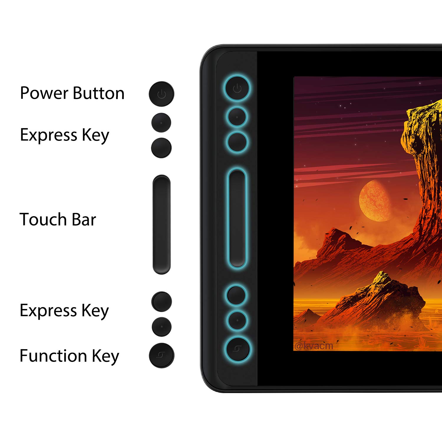 Huion Kamvas Pro 13 GT-133 Graphics Drawing Monitor 13.3 inch IPS Pen ...