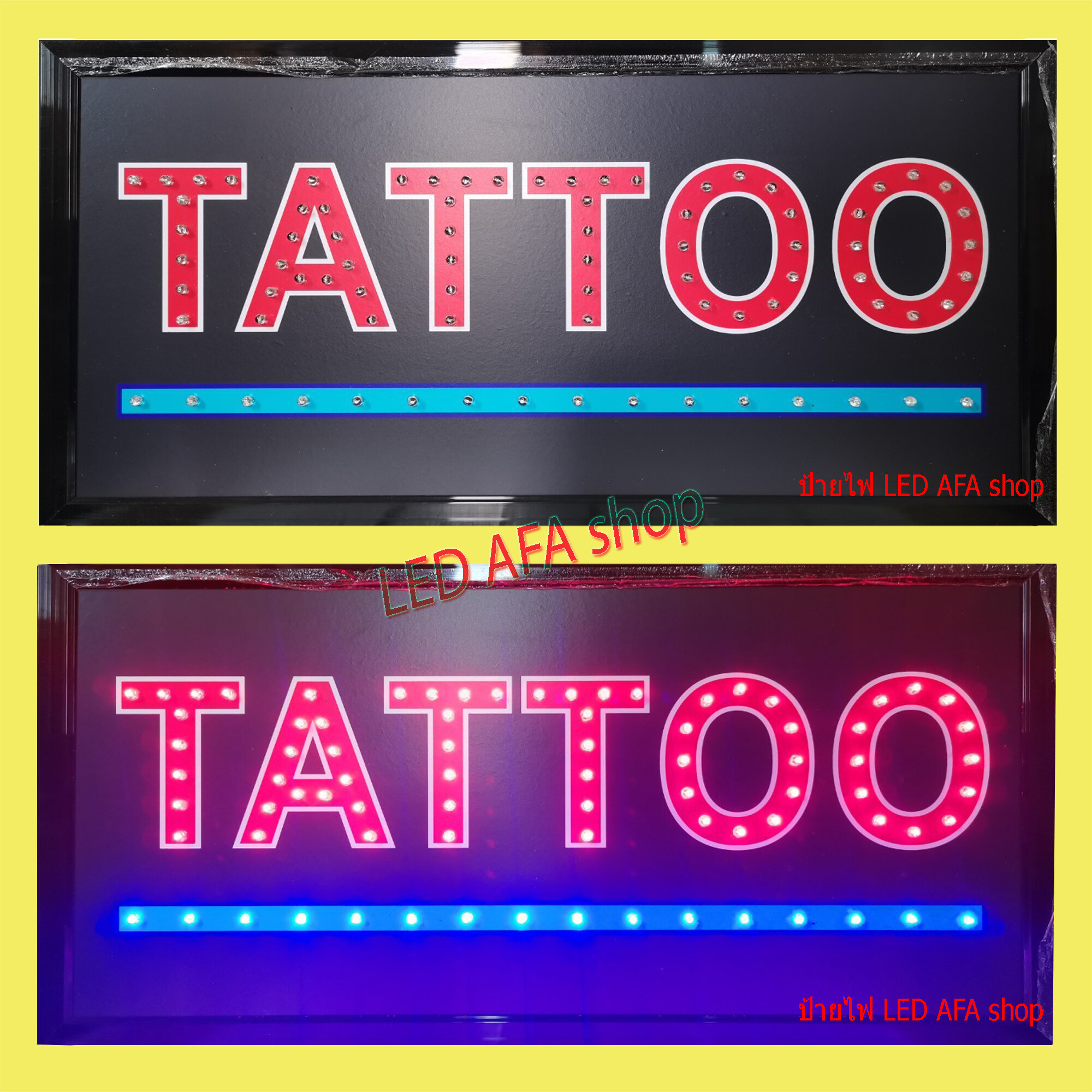 ป้ายไฟLED TATTOO ป้ายไฟกล่องป้ายไฟสำเร็จรูป หลอดไฟ ประหยัดไฟใช้ปลั๊กไฟ ...