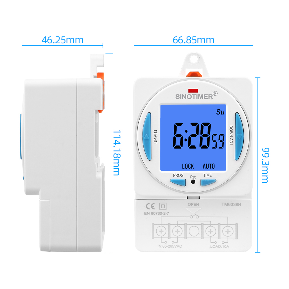 สวิตช์ตั้งเวลาดิจิตอล SINOTIMER TM6338 -30A ตั้งโปรแกรมได้ 24 ชม.7 วัน ...