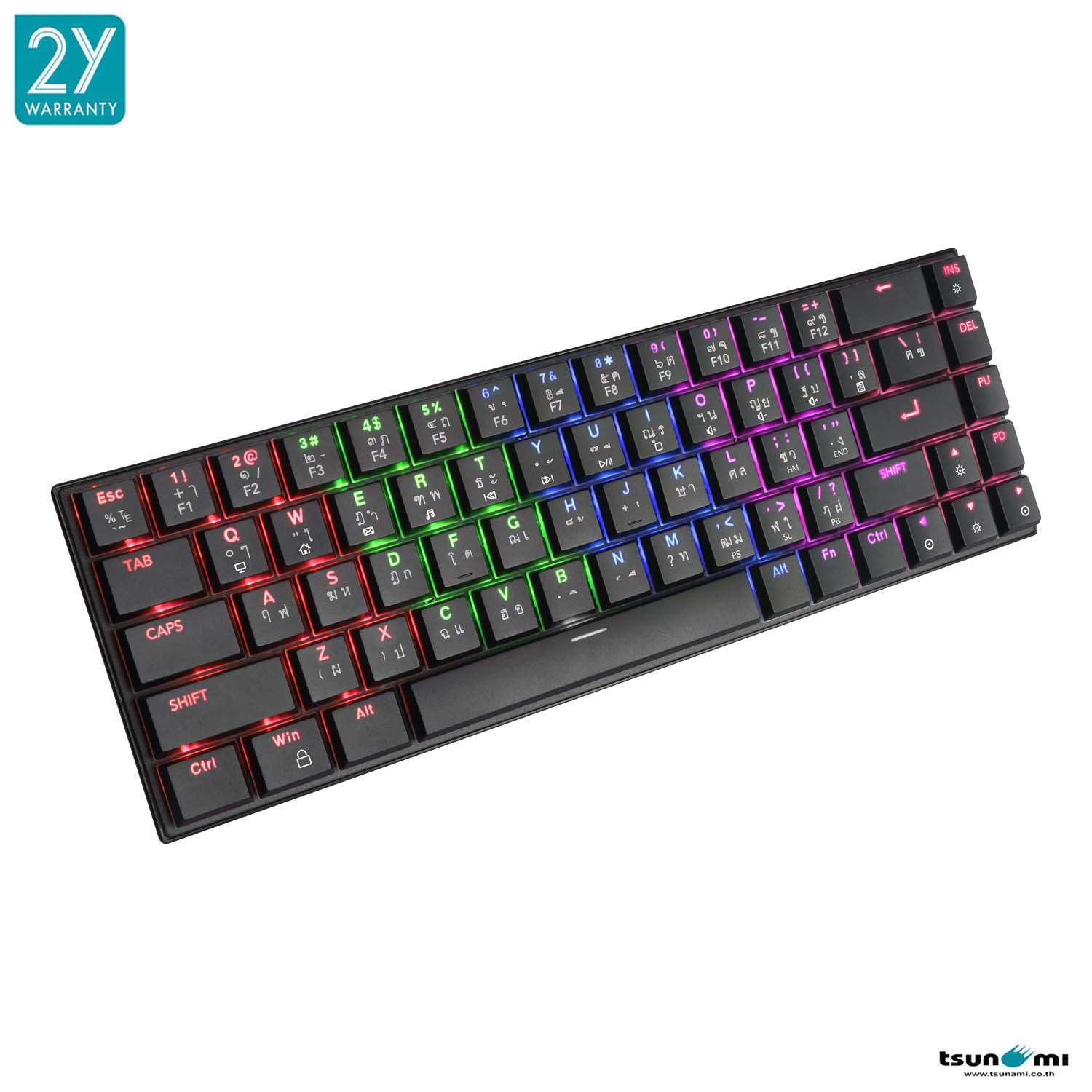Tsunami MKS-68 Low Profile 70 Mechanical Gaming Keyboard Blue Red Brown ...