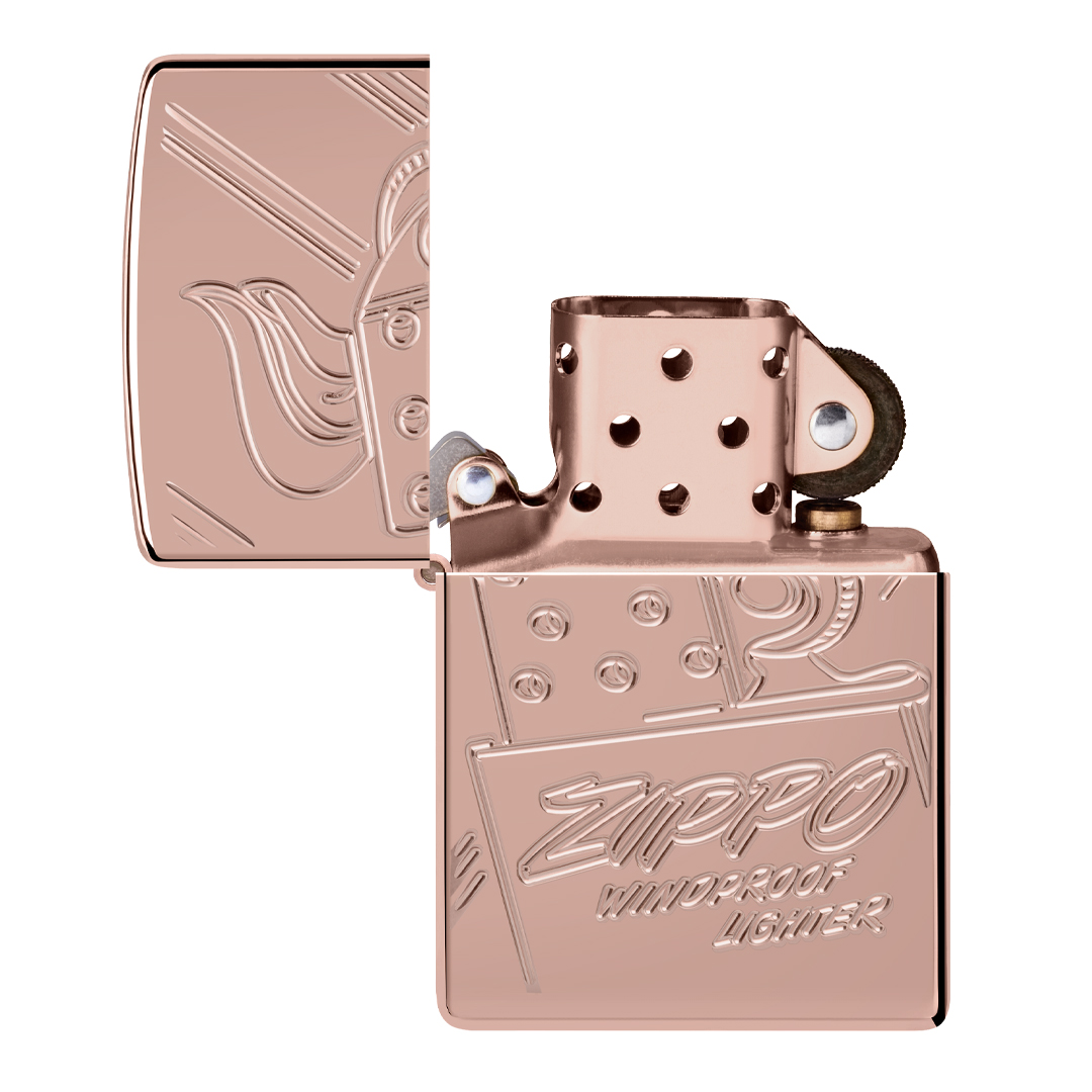 48768 Zippo Script Logo Collectible Armor Rose Gold (Limited Edition) ของแท้ (Empty Zippo ...
