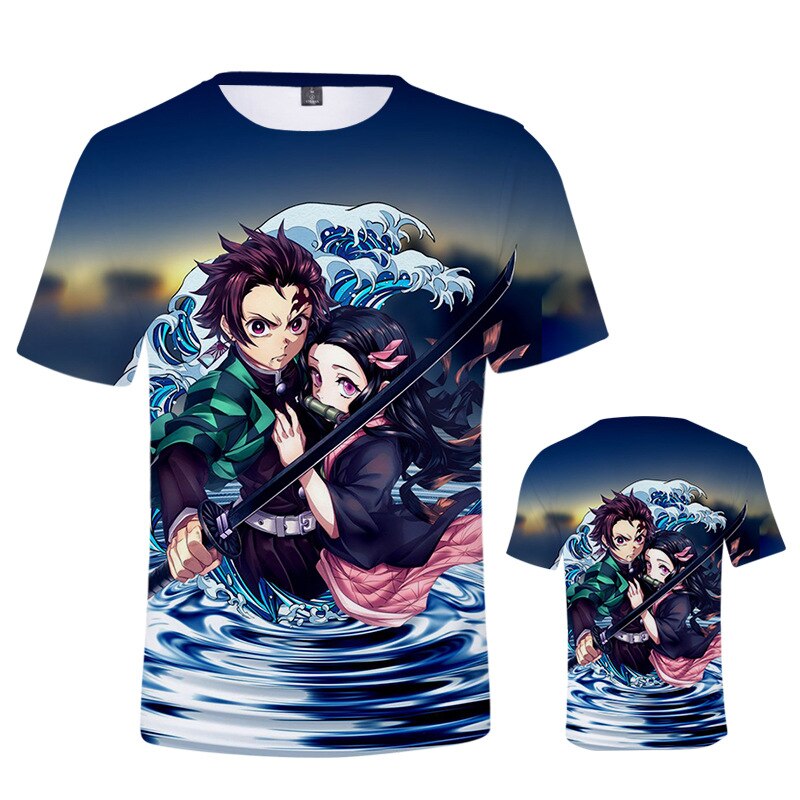 Demon Slayer 3D Printed T Shirts Short Sleeve T-shirt Crewneck ...