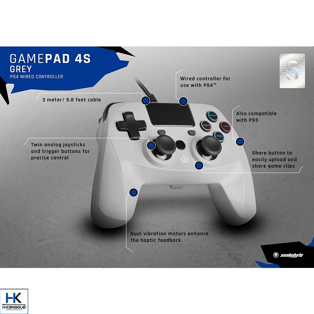 SNAKEBYTE จอยโปร Joy Controller สำหรับ PS4 PROSLIM คุณภาพดี เล่นลื่น สายยาว 3 เมตร - HKCONSOLE ...