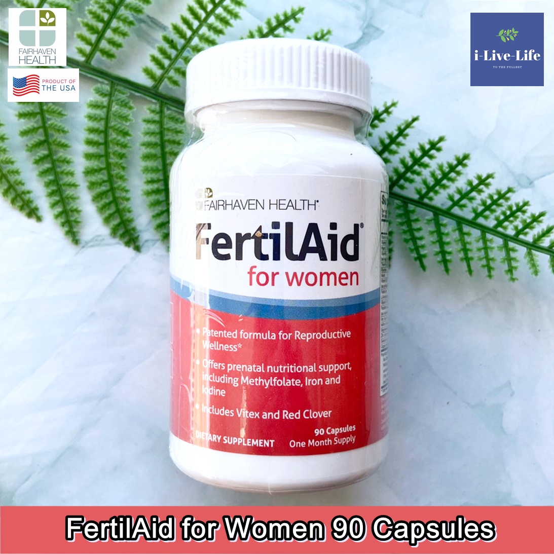 FertilAid for Women 90 Veggie Caps - Fairhaven Health - iLiveLife ...