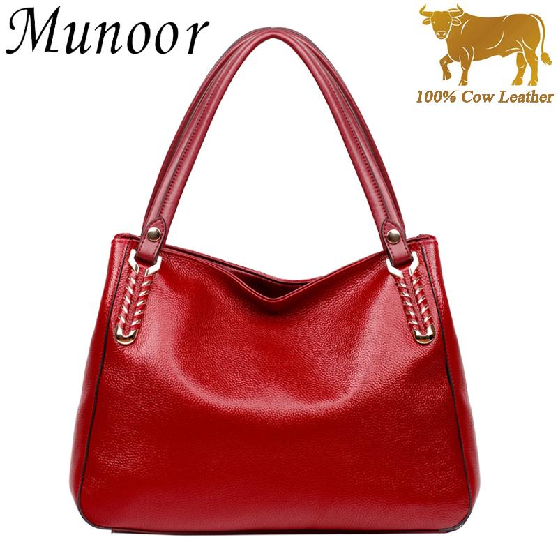 Munoor High Quality 100% Genuine Cow Leather Women Sling Shoulder Bag ...