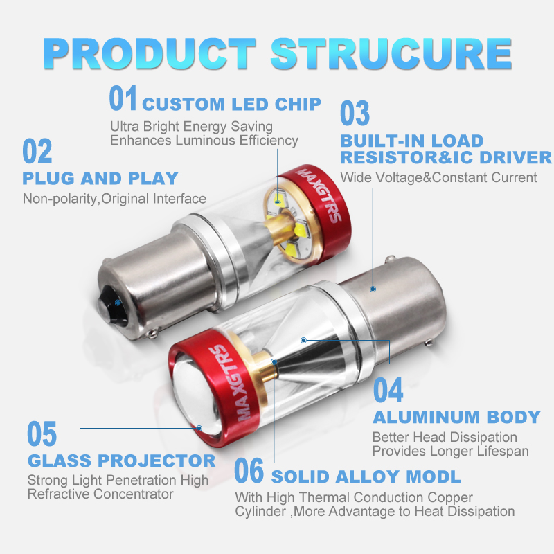 MAXGTRS 2x 1156 1157 7443 T20 7440 W21W BA15S P21W BAY15D P21/5W W21/5W ...