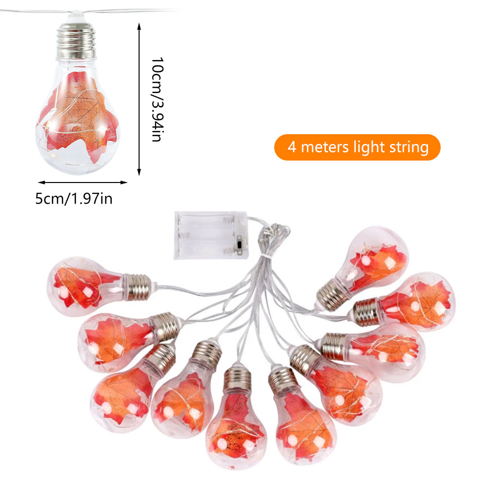 4M 10Bulbs Maple Leaf String Light Holiday Lighting Decoration Outdoor ...