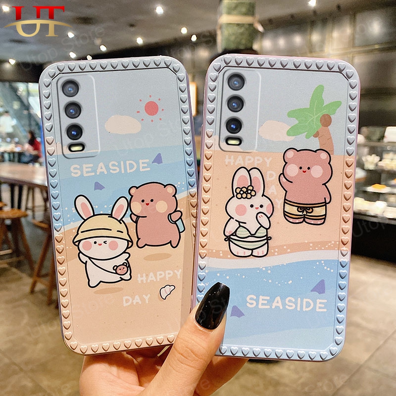 การ์ตูนต้นฉบับหมีสาวเคสโทรศัพท์สำหรับ VIVO Y20 Y20S Y20i Y20SG Y12S ...