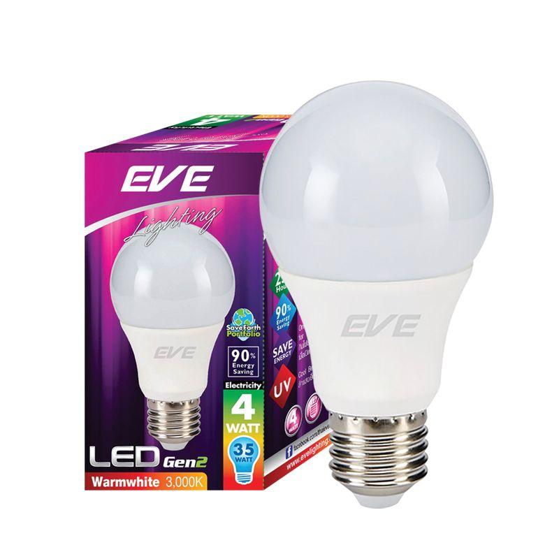 EVE LIGHTING หลอดไฟ LED 4W รุ่น LED A60 Gen2 กำลัง 4 วัตต์ Warm White ...